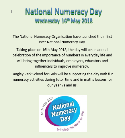 Numeracy Update — Langley Park School for Girls